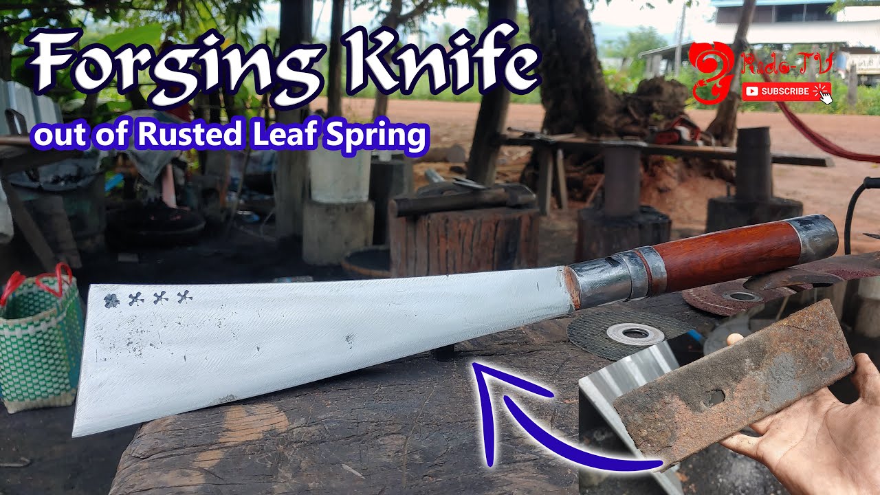 Making an Amazing Machete Blade from old Leaf Spring Steel - YouTube