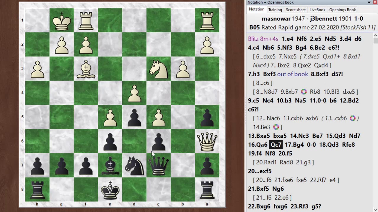 Blitz chess postmortem #965: Alekhine's defense - YouTube