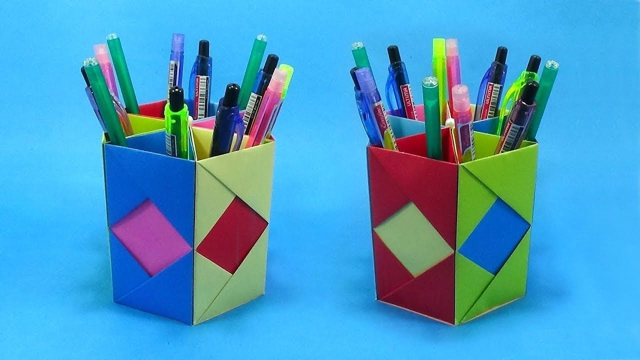 How to make a Paper Pen Holder/Easy/Fuelpaper - YouTube