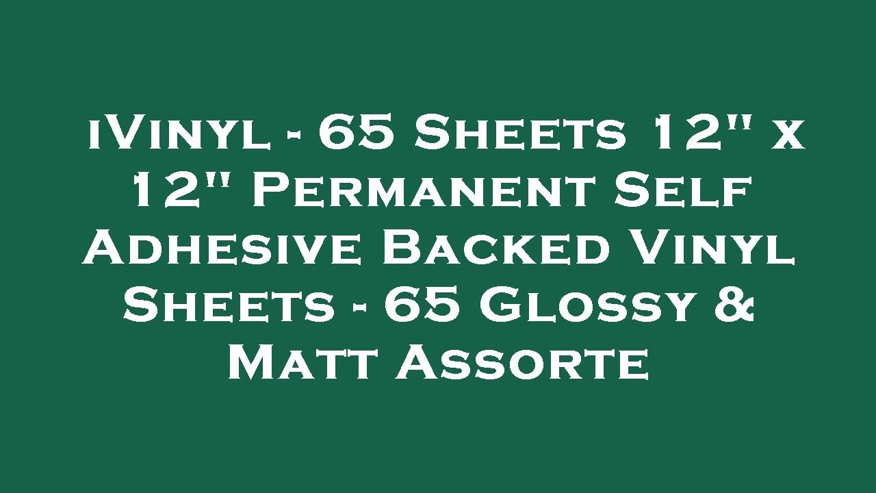 iVinyl - 65 Sheets 12" x 12" Permanent Self Adhesive Backed Vinyl ...