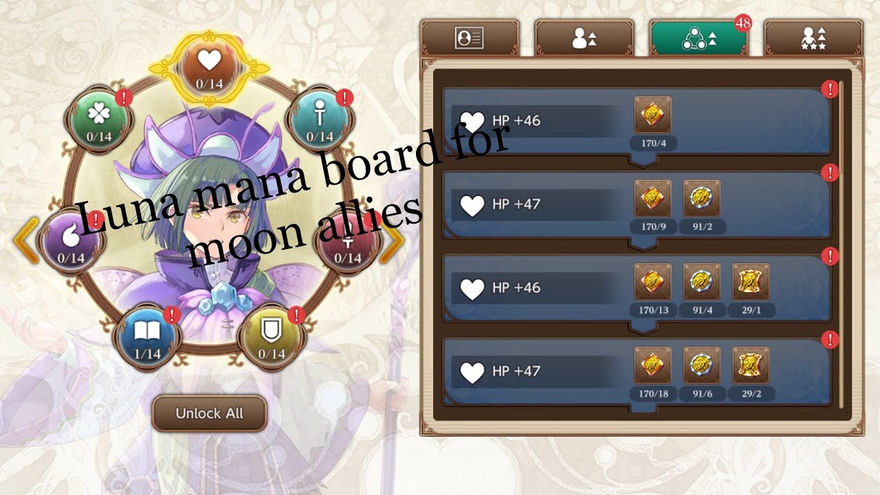 Echoes of mana : How to get Luna mana board fragments for moon allies ...