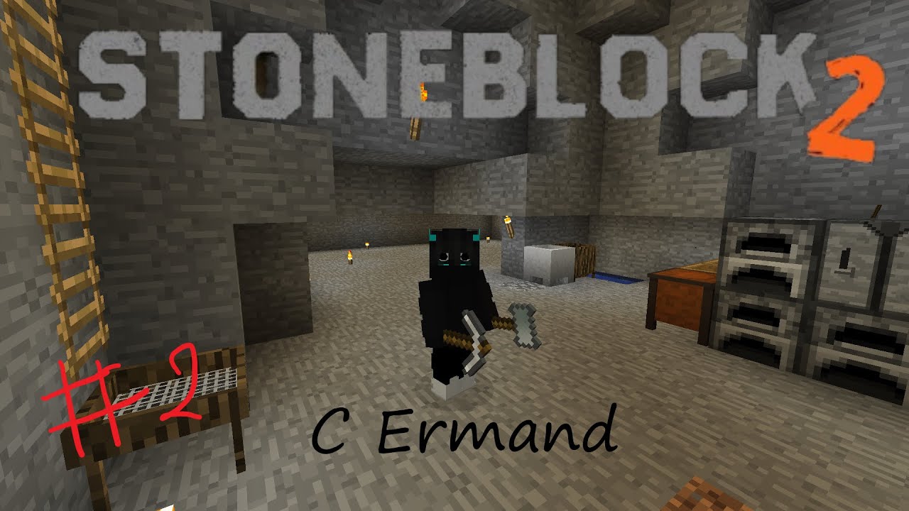 [Minecraft] StoneBlock 2 #2! Шахтерский мир и молот 3x3 || Ermand - YouTube
