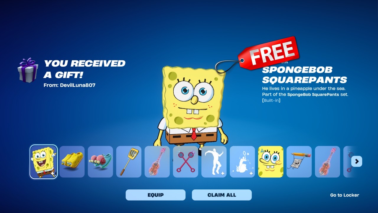 How to Get FREE SPONGEBOB in Fortnite! - YouTube
