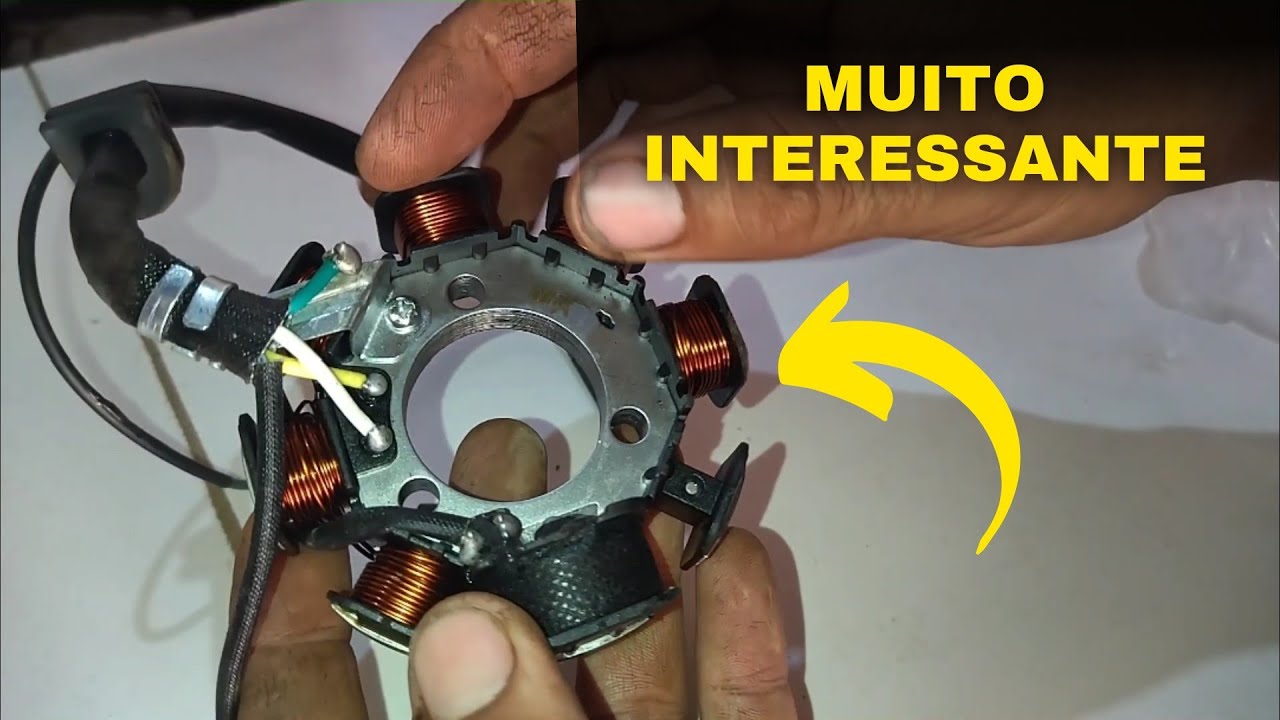 Como funciona o estator das motos suas bobinas e seus fios ? - YouTube