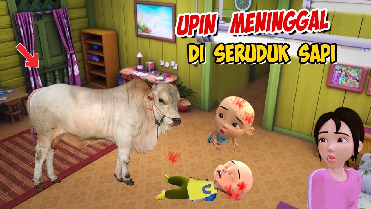 Upin ipin Meninggal di Seruduk Sapi Kurban Lepas , ipin senang ! GTA ...