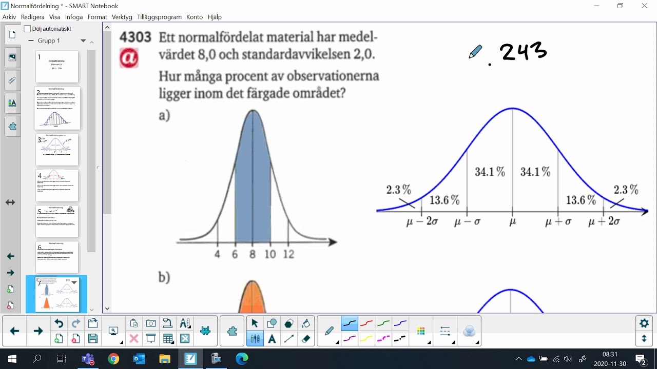 Matematik 2b: Normalfördelning - YouTube