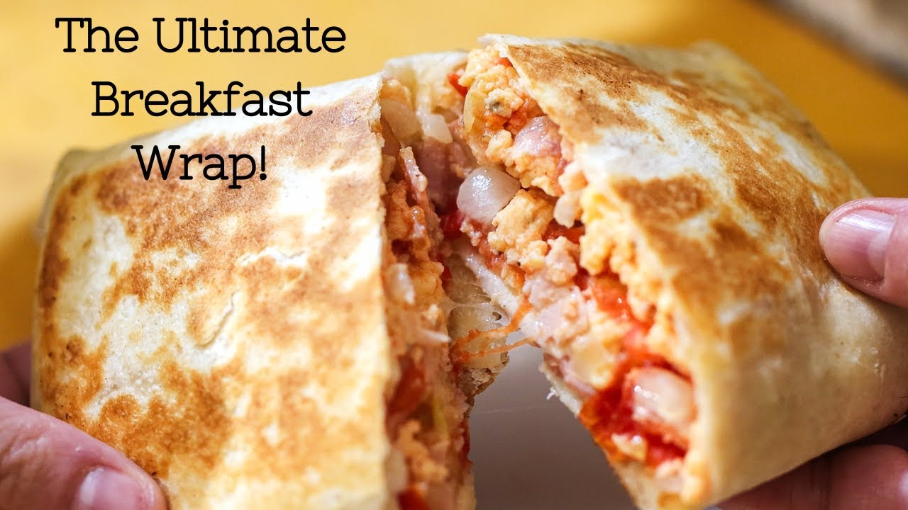 Easy Tortilla Wrap with Bacon, Eggs & Cheese! The ULTIMATE breakfast ...
