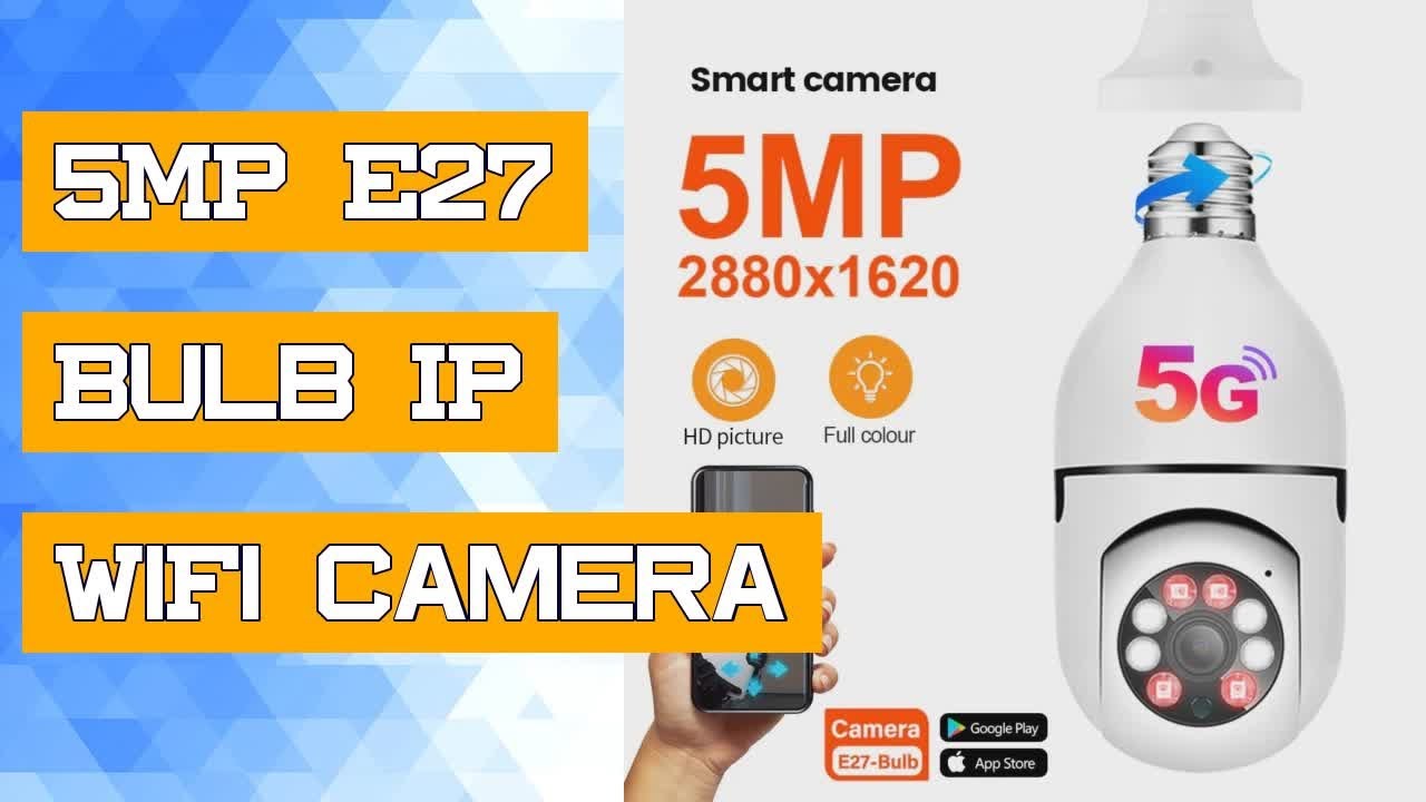 5MP E27 Bulb IP WiFi Camera Indoor Video Surveillance Camera baby ...