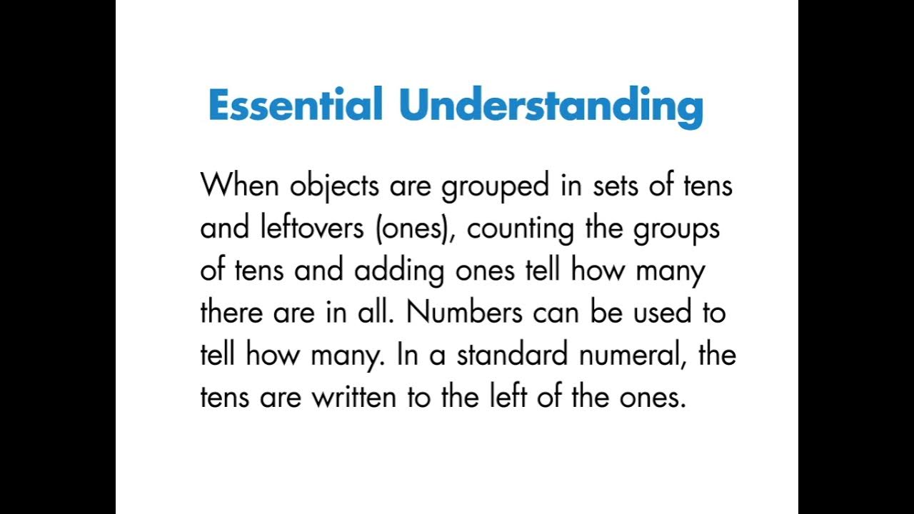 ENVISION GRADE 1 TOPIC 8.4: TENS AND ONES - YouTube