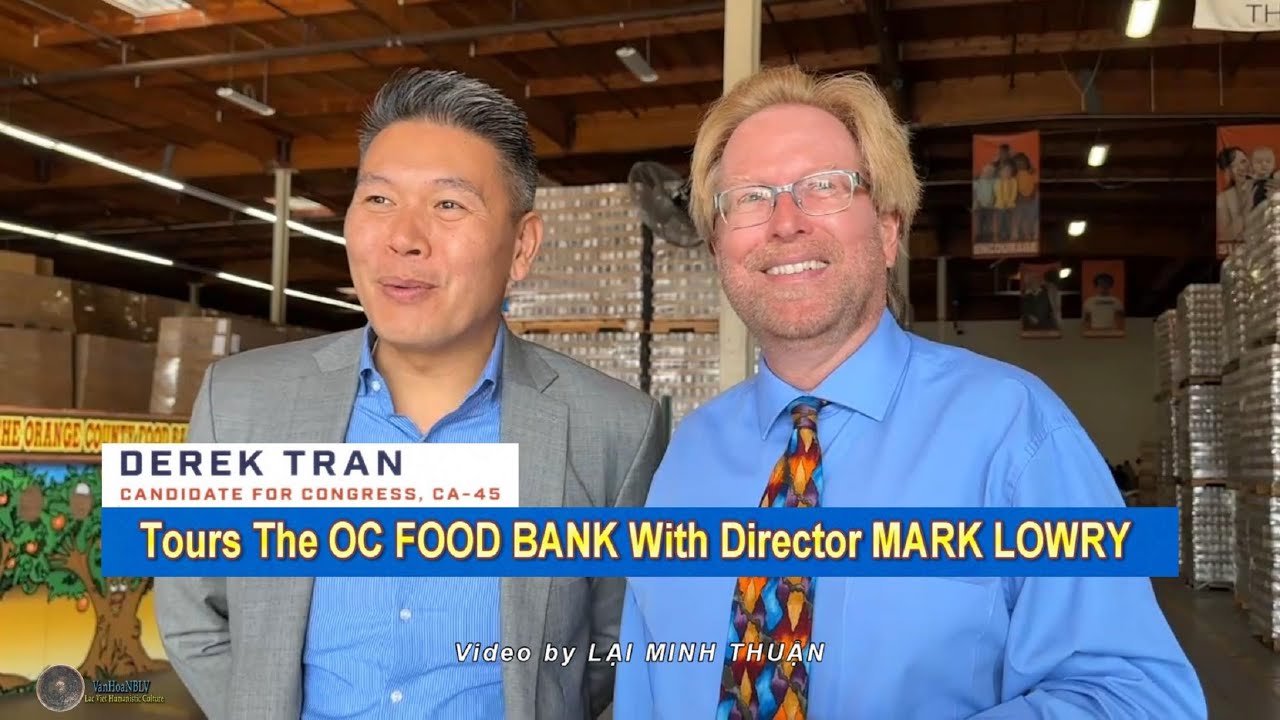 Derek Tran (Candidate for Congress, CA-45) tours the OC Food Bank with ...