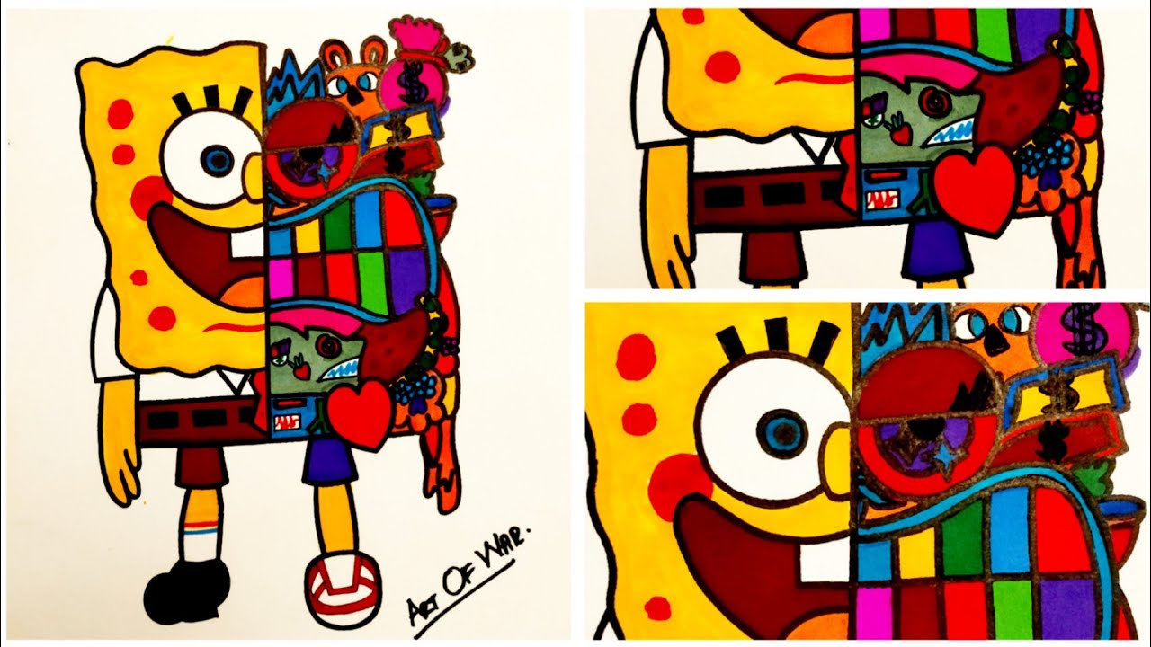 SpongeBob Doodle Art | Doodling | How to Draw SpongeBob SquarePants ...
