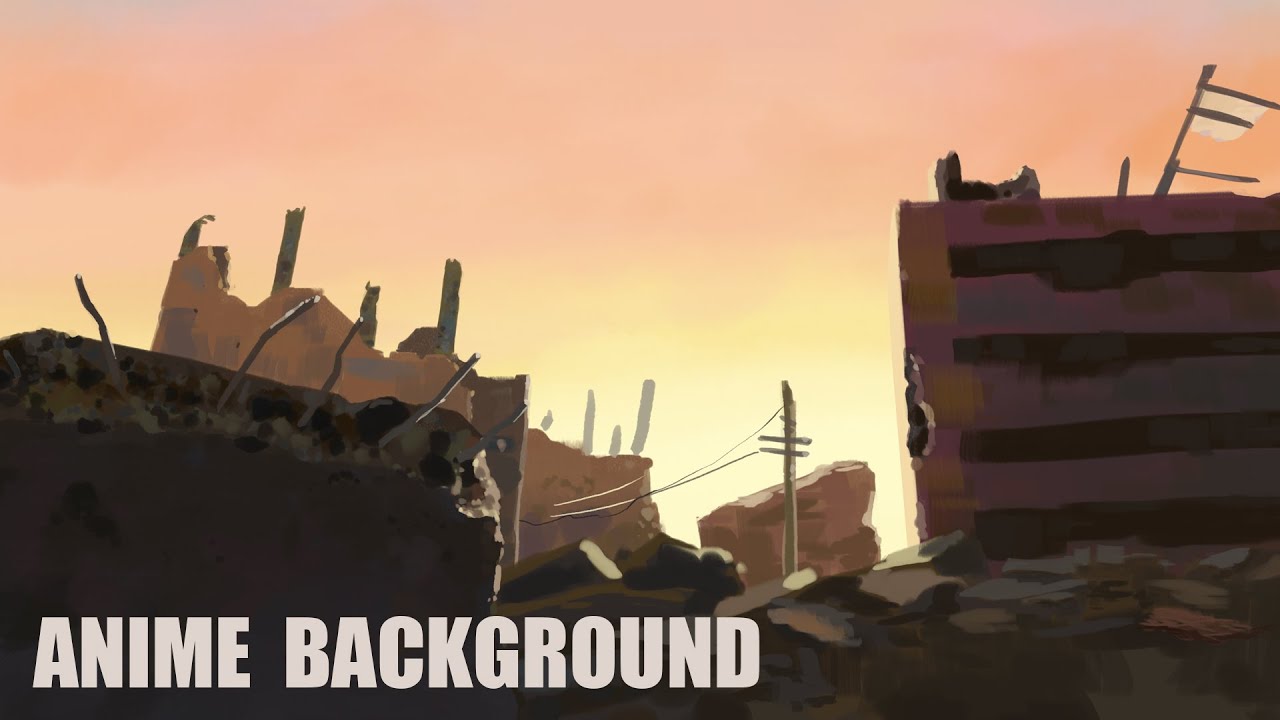 How to Draw Anime Background!!! full process silent stream🙃 - Photoshop ...
