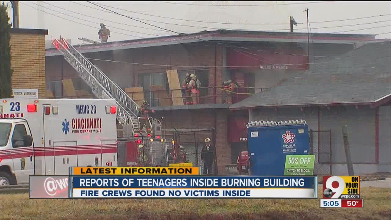 Reports of teenagers inside burning building - YouTube