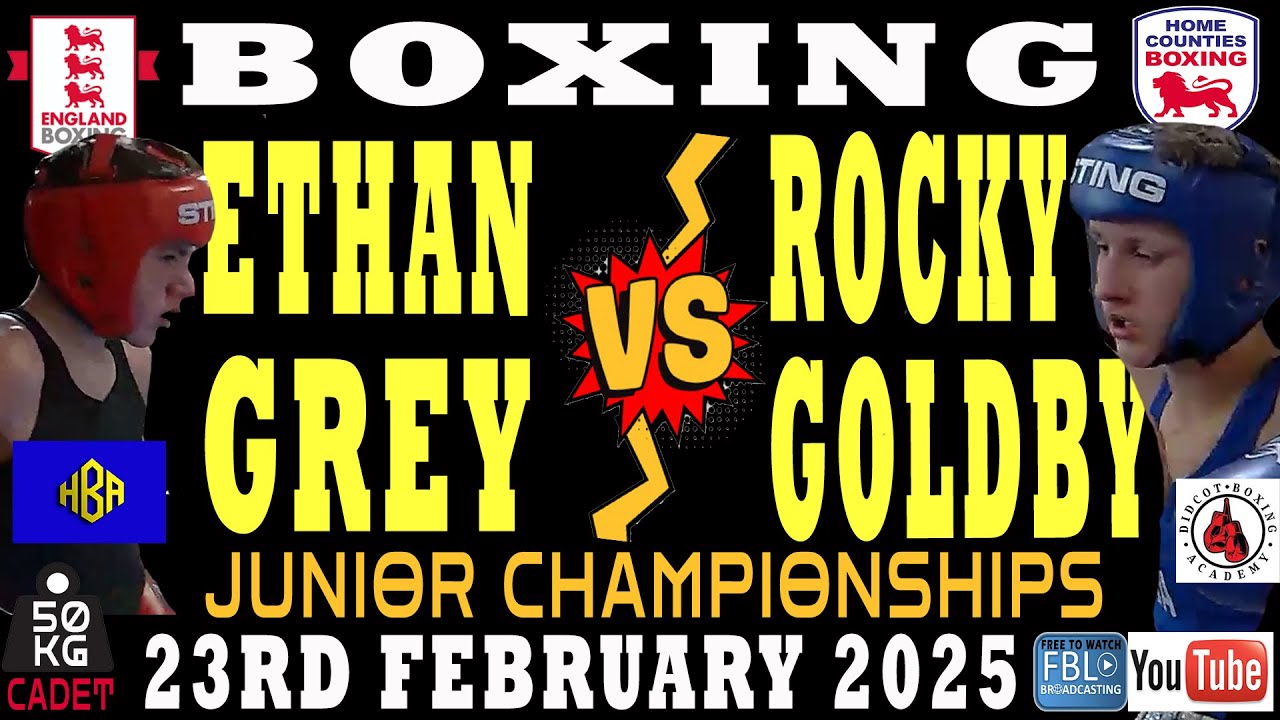 Boxer Ethan Gray vs Boxer Rocky Goldby Home Counties Boxing Junior ...