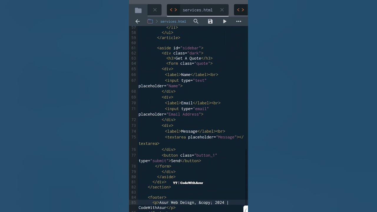 🌐Web Design Website using HTML CSS #CodeWithAsur #webcode #webdevelopment - YouTube