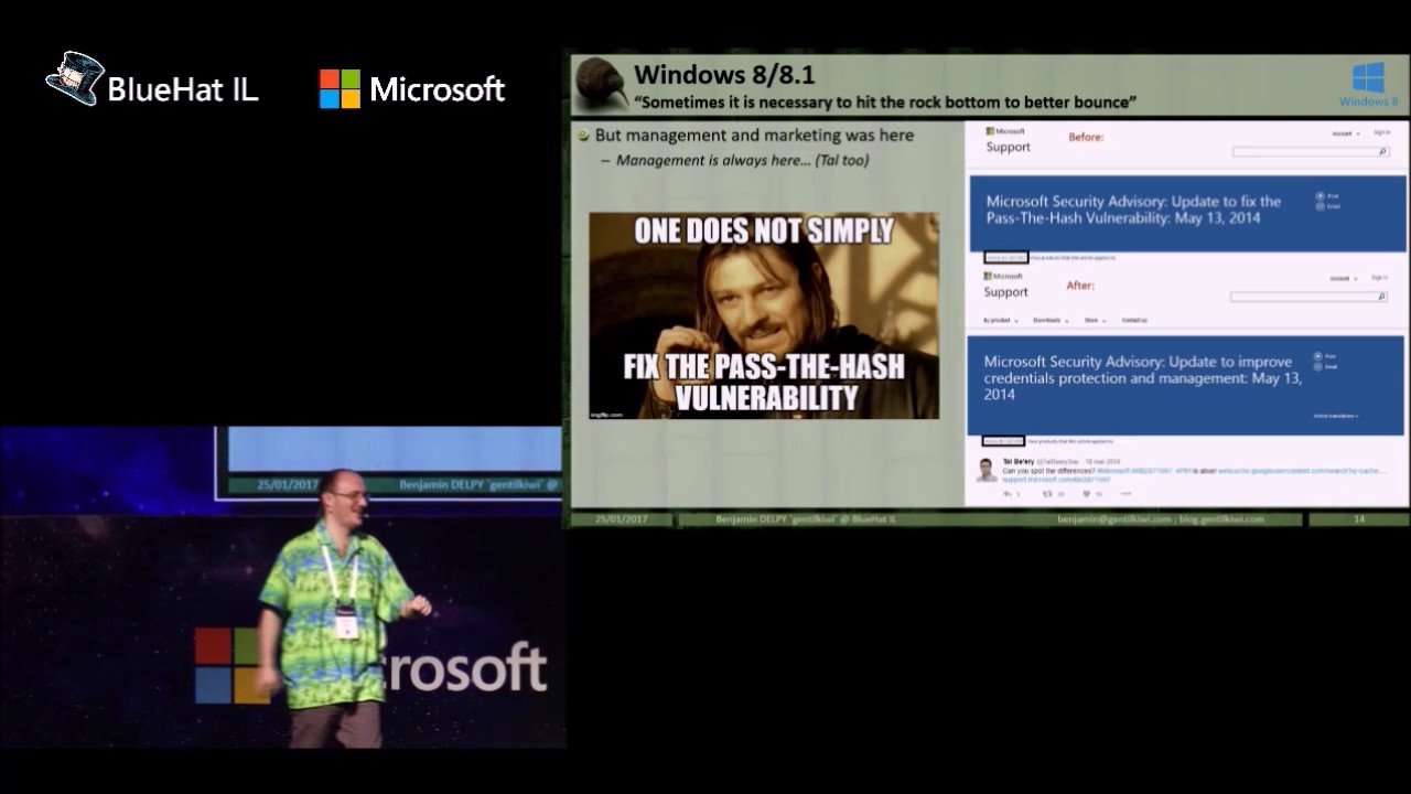 BlueHat IL 2017 - Benjamin Delpy 'gentilkiwi' - From Mimikatz to Kekeo ...