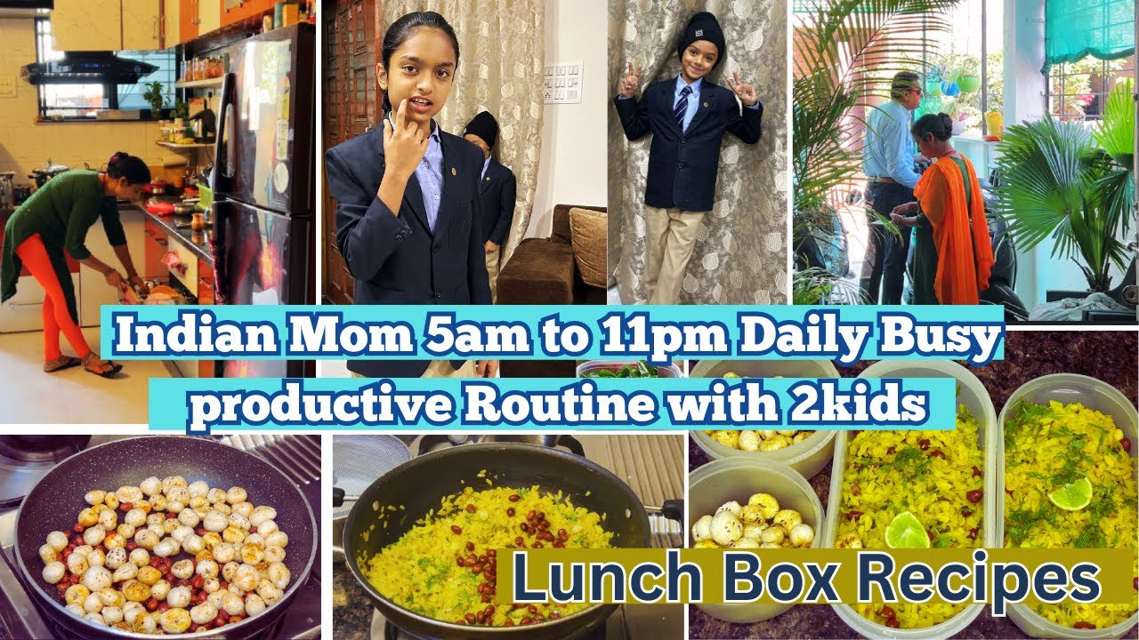 Indian Mom 5am to 11pm Daily Busy productive Routine with 2kids 2024 ...