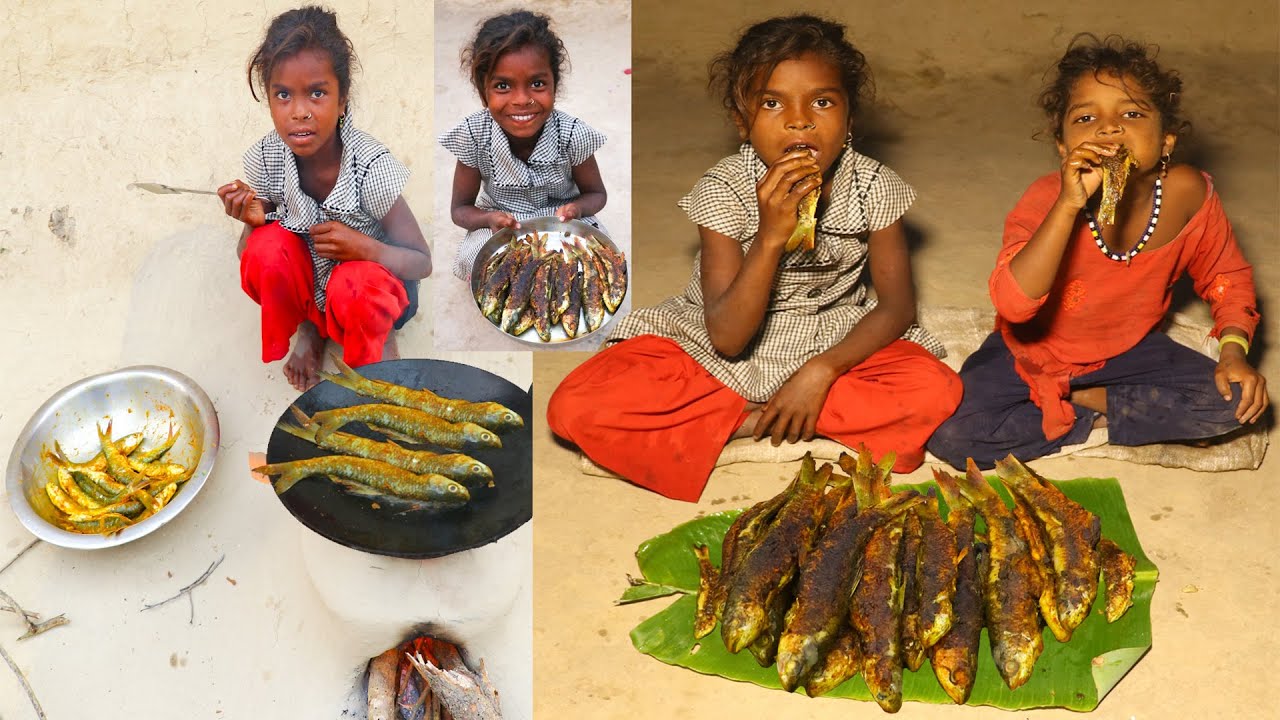 Small Fish Fry Recipe In Santali Style || Small Fish Cooking And Eating ...
