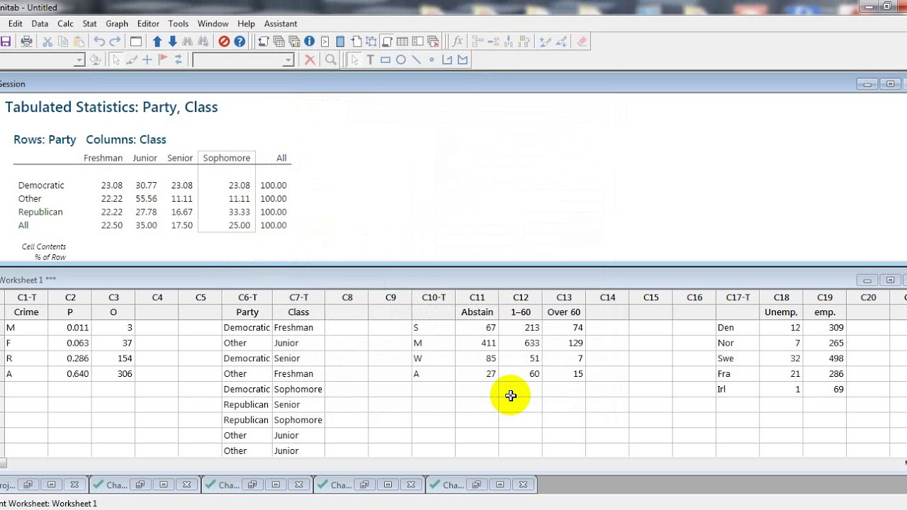 MiniTab L^6 - Chi-squared tests - YouTube