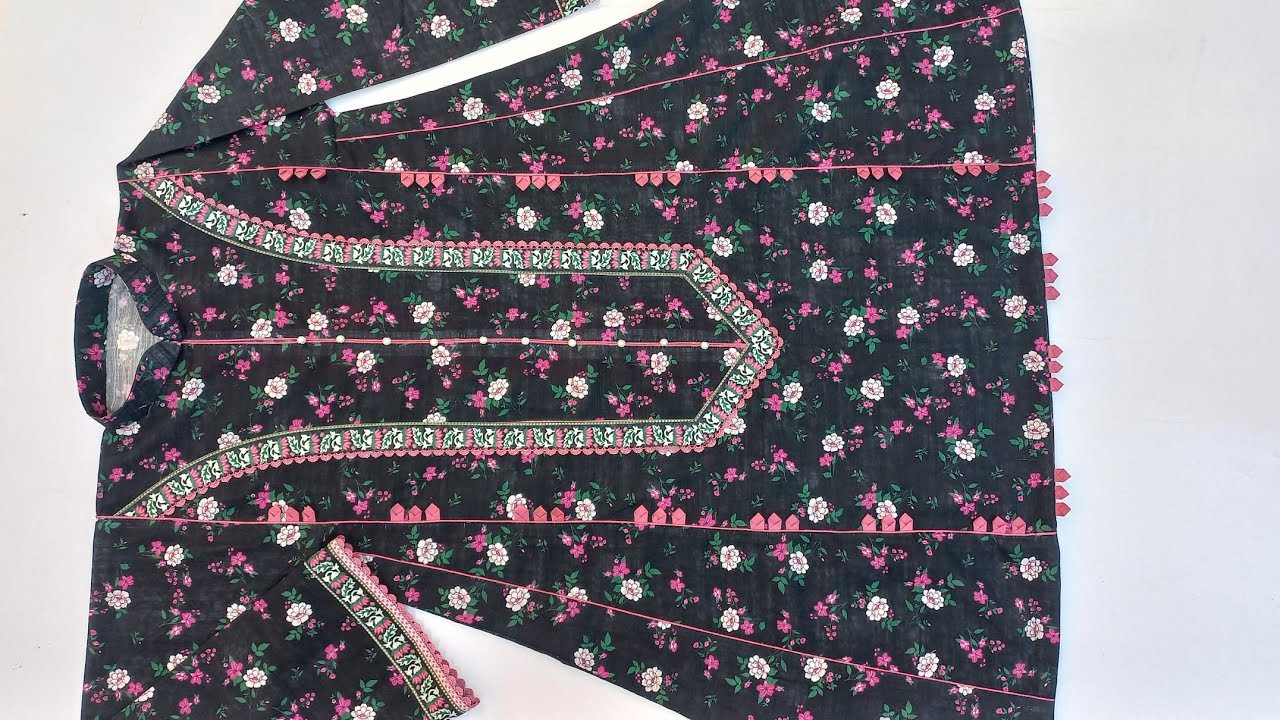 How to make unique frock with panels & border/triangular panels frock ...