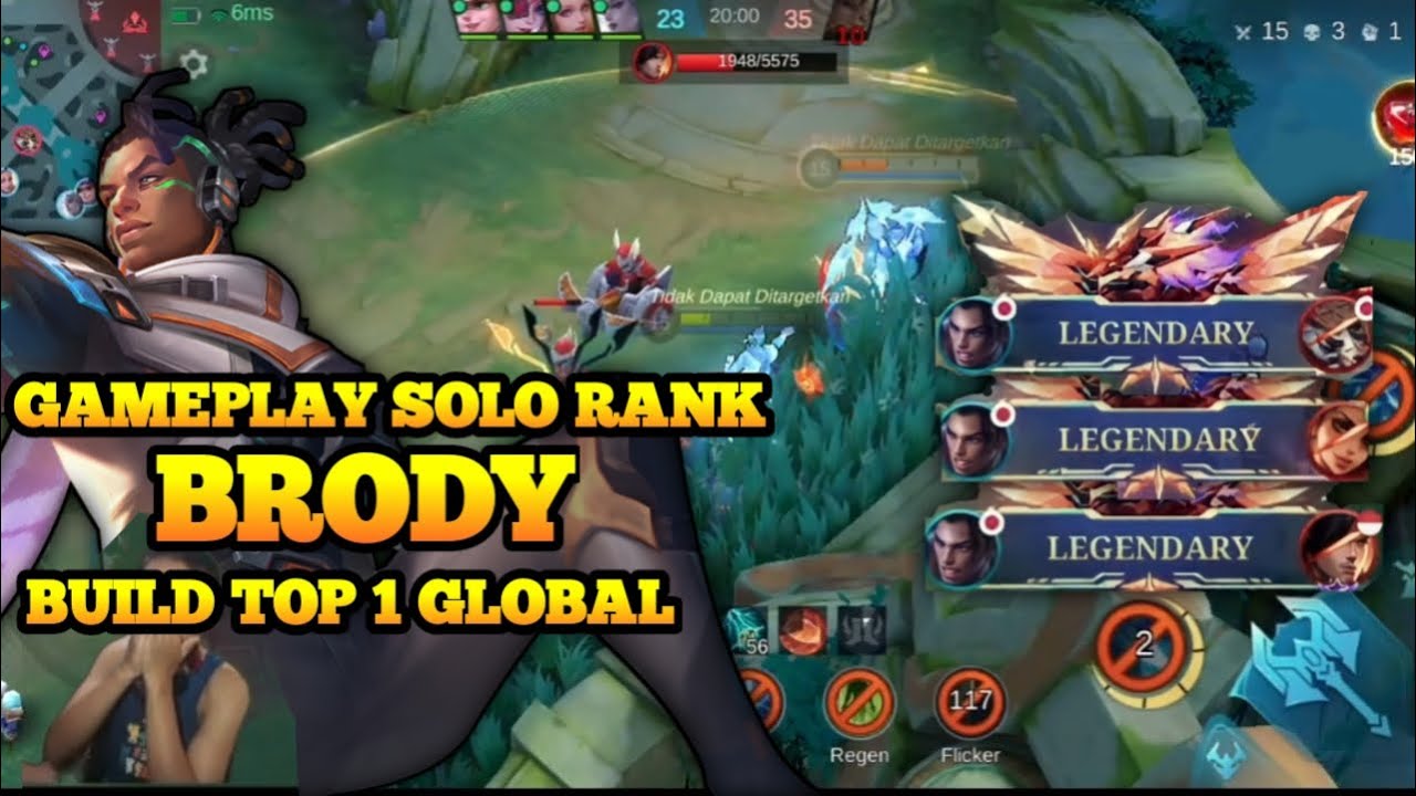 Gameplay Brody New Build and Emblem!! - Build Top 1 Global Brody MLBB ...