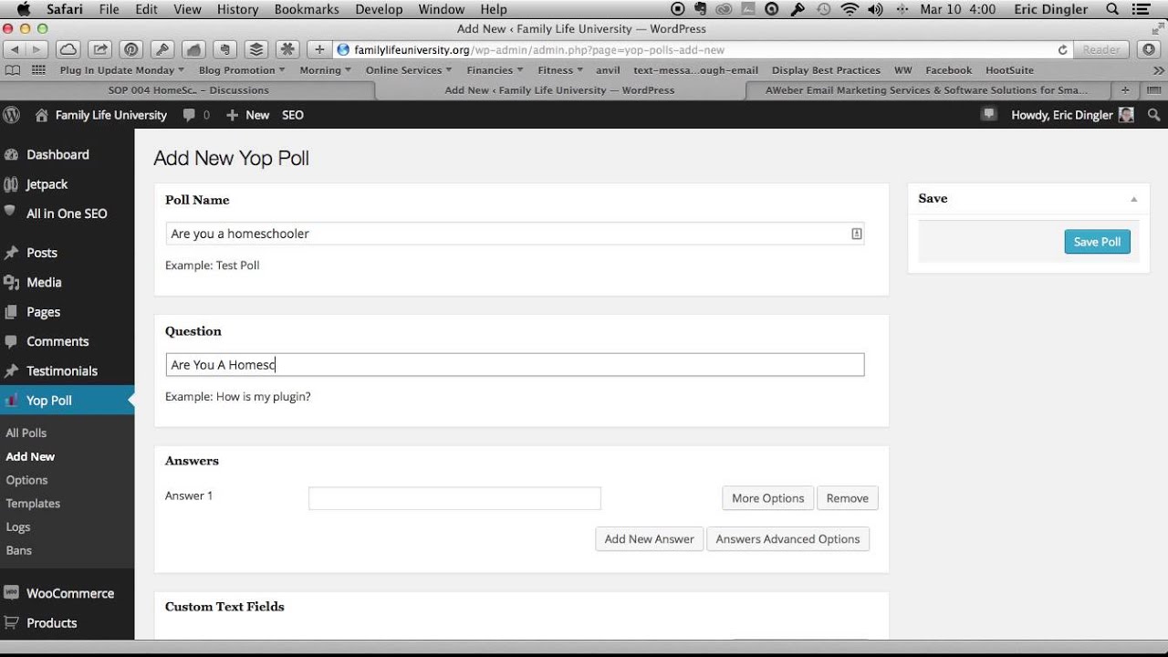 Workflow to Create a YOP Poll in Wordpress - YouTube
