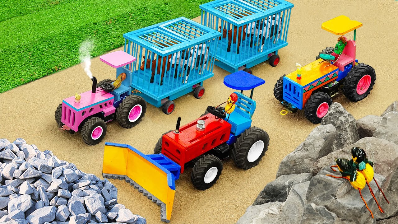 Diy tractor mini Bulldozer Moving Mountains Rocks | diy mini Tractor ...