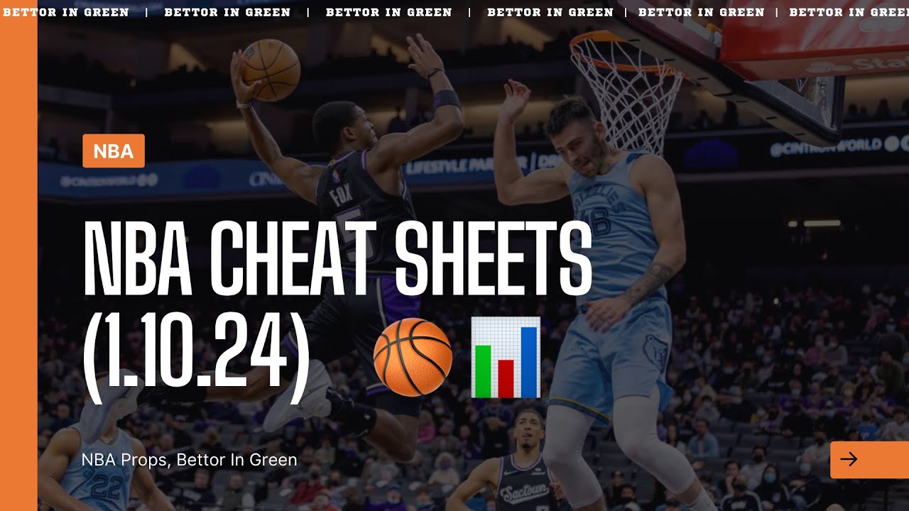 Best NBA Player Props Today 1.10.24 | FREE NBA Cheat Sheets - YouTube