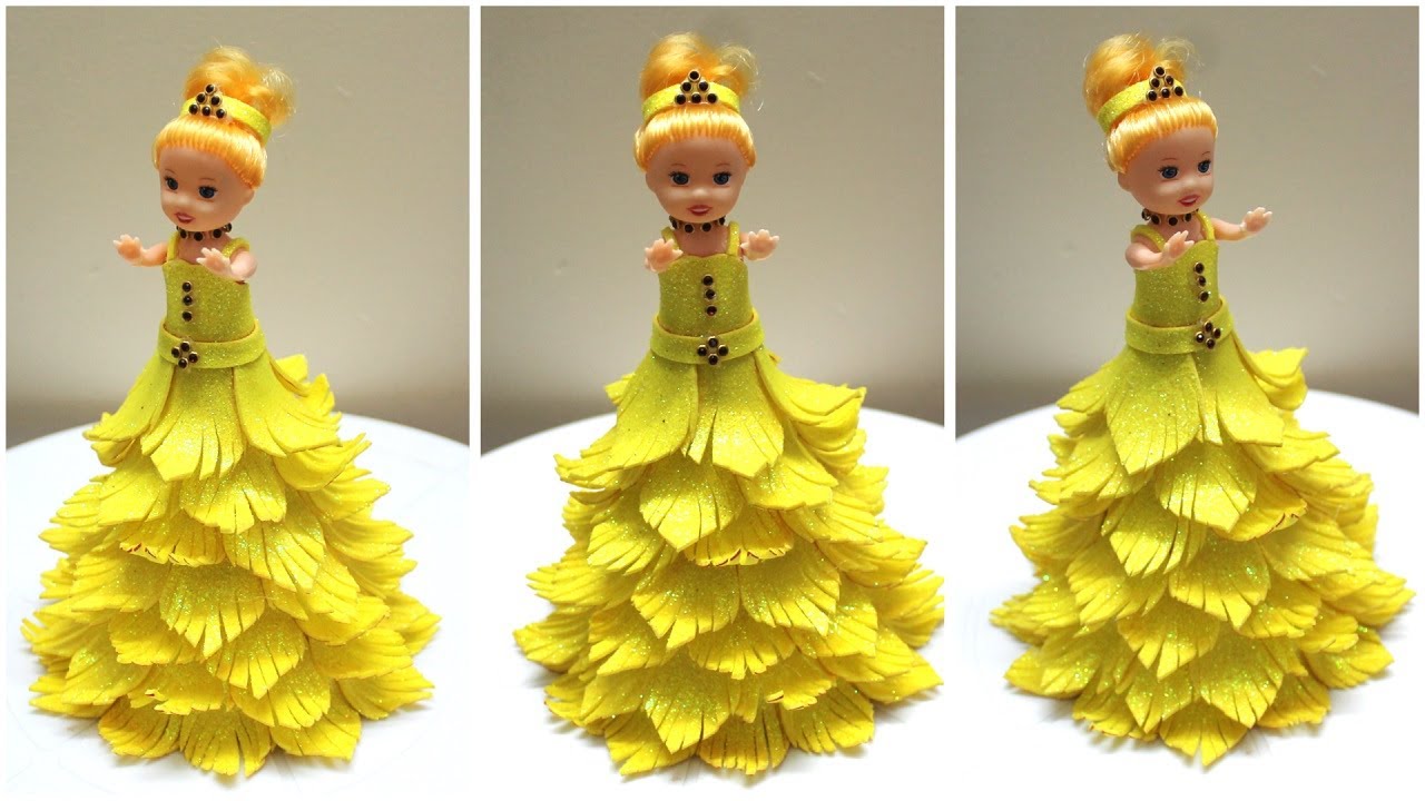 Gorgeous Mini Doll Decoration Using Glitter Foam Sheet / DIY Doll ...