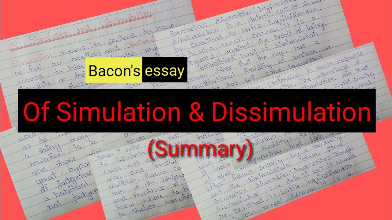 Of Simulation and Dissimulation by Francis Bacon summary ...