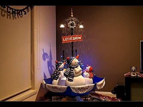Snowing Snowman Christmas Lamp Post with Umberlla base - Let it Snow ...