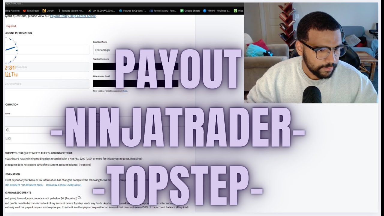 PAYOUT REQUEST [ TOPSTEP \ NINJATRADER ] - YouTube
