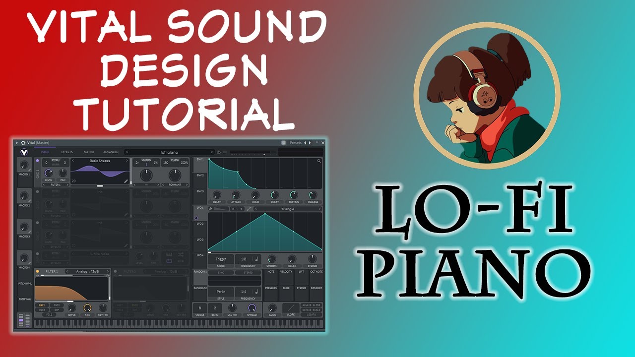 Vital sound design tutorial #2 | Lo-Fi piano | Haze Musikk - YouTube