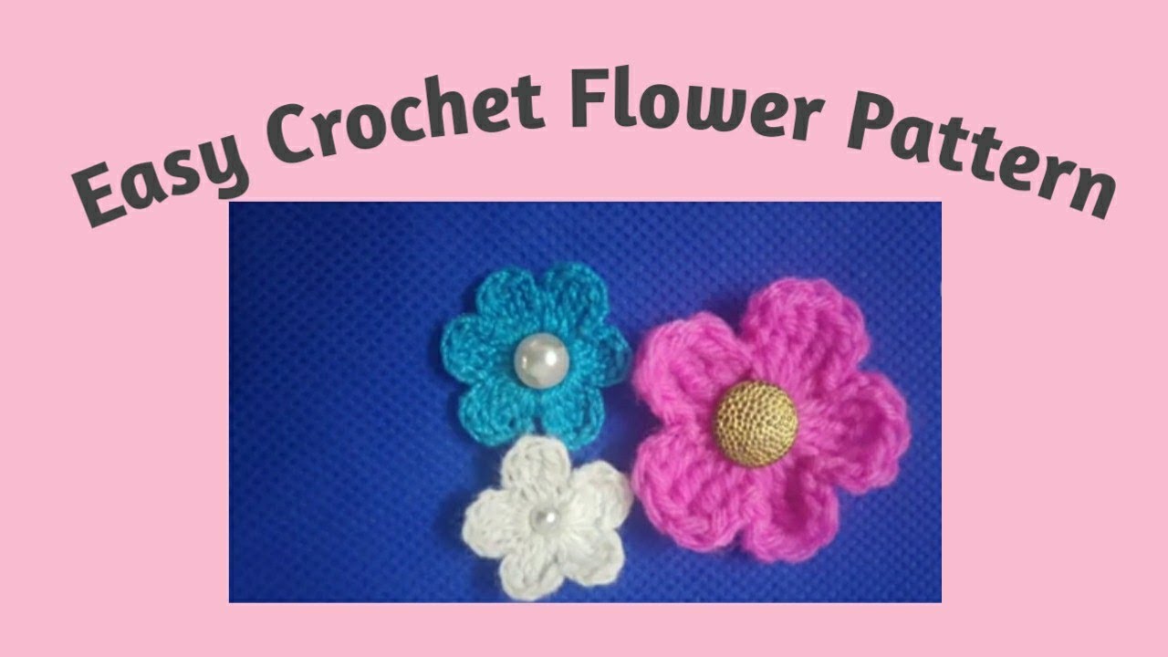 Easy Crochet Flower ।। 5 - Petals crochet flower tutorial !! Crochet ...