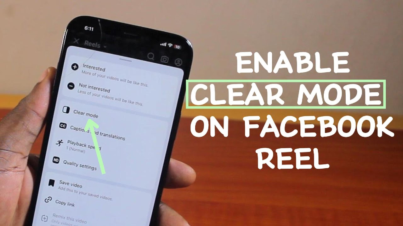 How to Enable and Use Clear Mode on Facebook Reel - YouTube