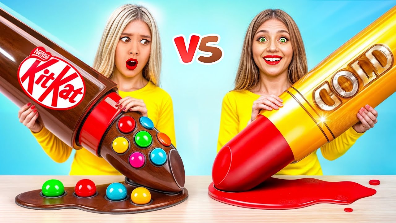 Chocolate Vs Real Food Challenge | Bubble Gum & Gummy Food Competition ...