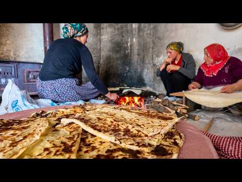 Köyde Odun Ateşinde Çıtır Katmer Yapımı | Köy Hayatı | Belgesel 4K