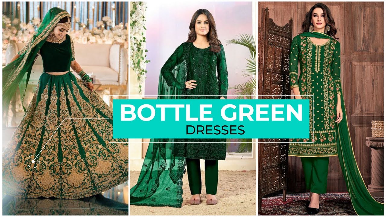 Stunning dresses in bottle green color|Ladies bottle green dresses ...