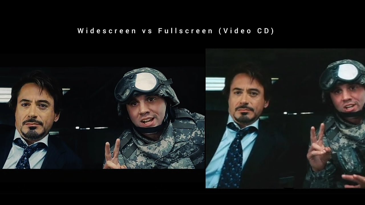 Iron Man (2008) Widescreen vs Fullscreen (VCD) aspect ratio comparison ...