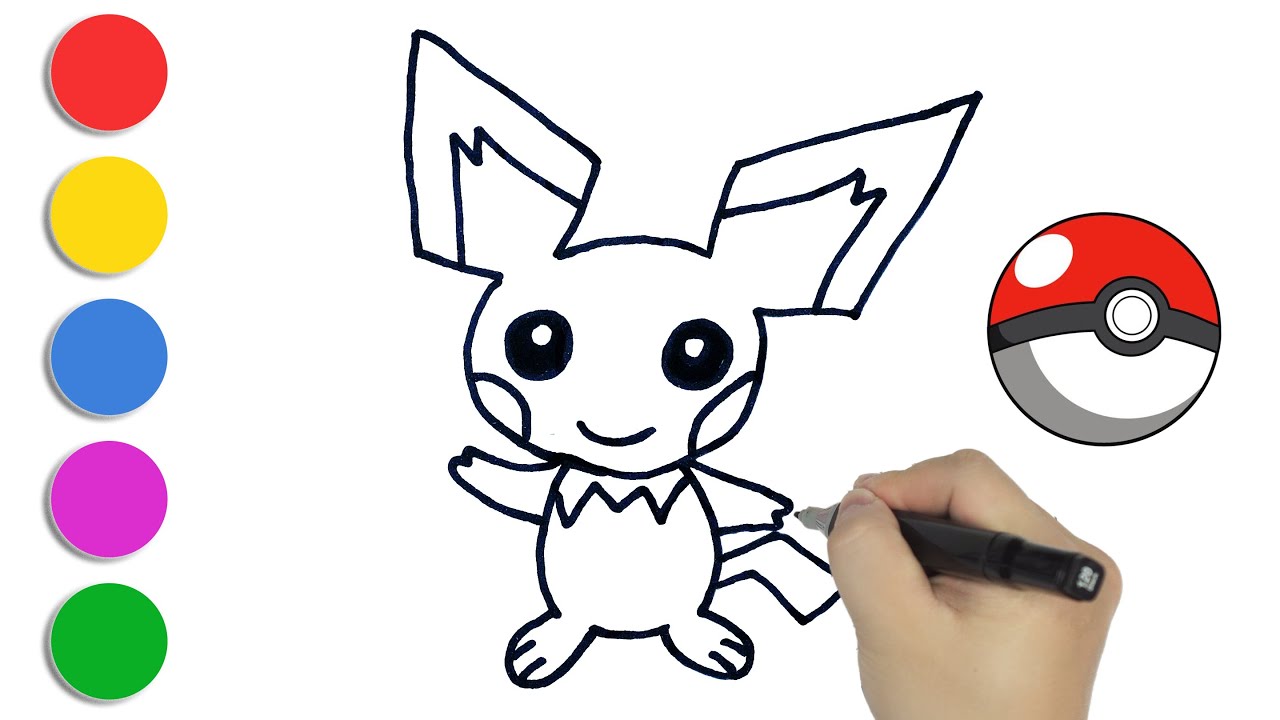 How To Draw Pokemon | Pichu #172 Easy Drawing, Painting For Kids And ...