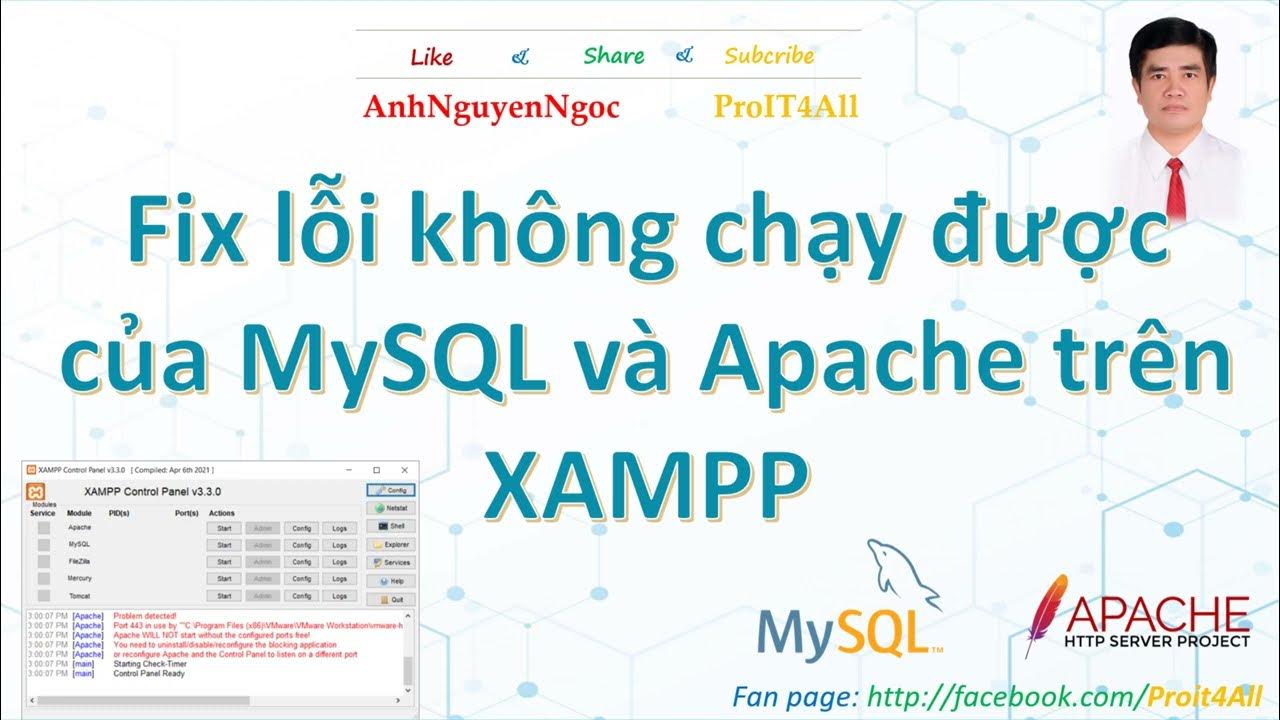 Fix lỗi không chạy được MySQL và Apache trên XAMPP - YouTube