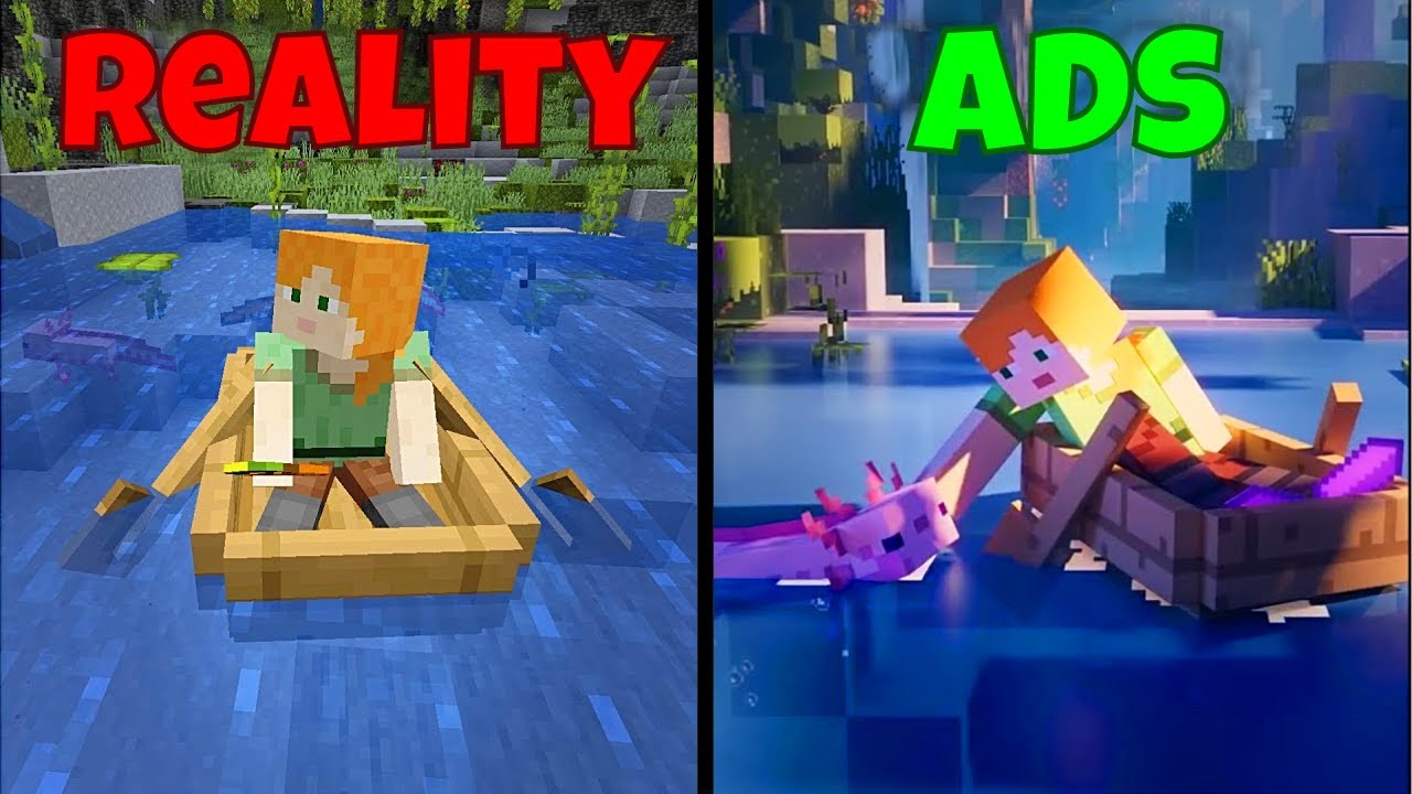 minecraft in ads vs reality - YouTube