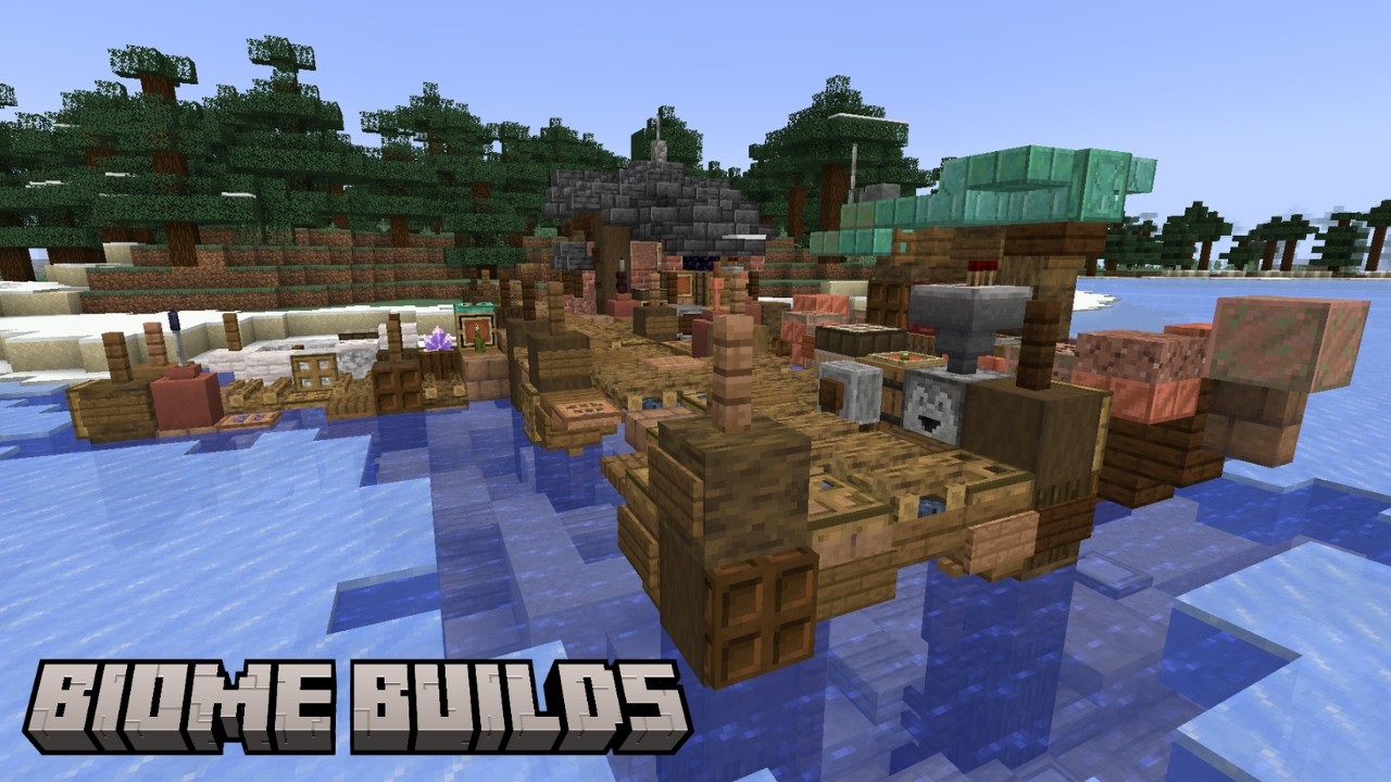 The Snowy Harbor: Minecraft Biome Builds - Snowy Beach - YouTube