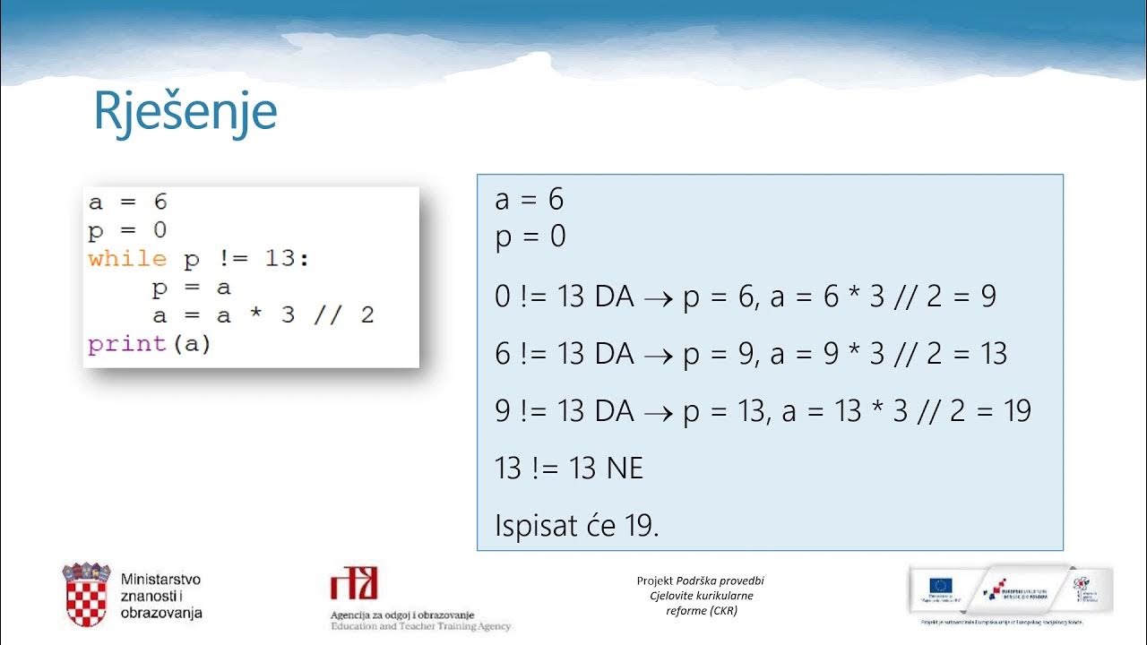 Informatika 1.r SŠ - Naredba za ponavljanje WHILE u Pythonu - YouTube