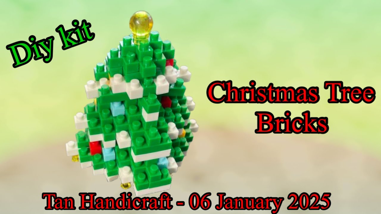 Tutorial ke 1680 - Diy kit Christmas tree mini bricks nano bricks - YouTube