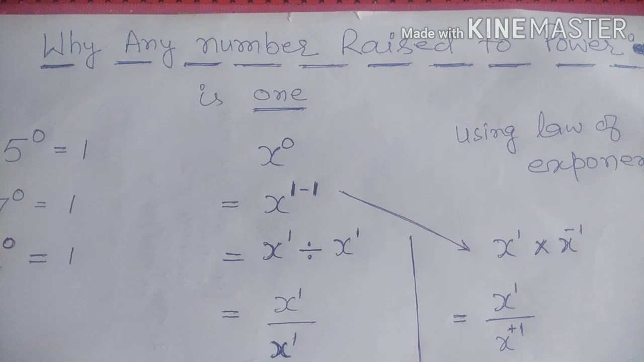 Why any number raised to power zero is one - YouTube
