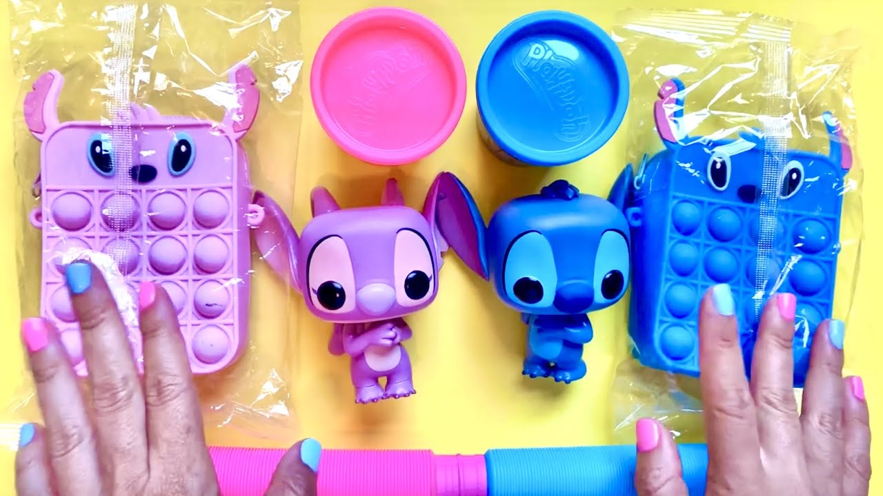 ASMR Stitch vs. Angel - BLUE vs. PINK - Fidgeting Calming Sounds - YouTube