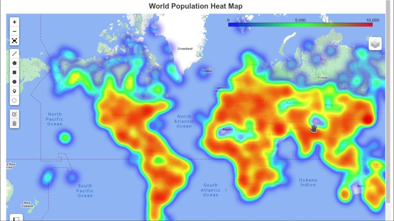 leafmap new feature - Creating a population heat map with a colorbar and map title - YouTube