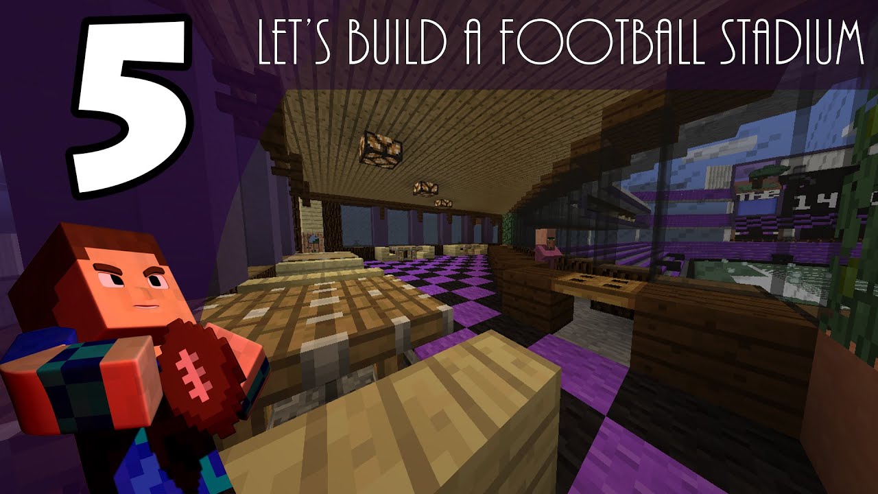 Minecraft Creative: Let's Build a Football Stadium | EP5 | Restaurant ...