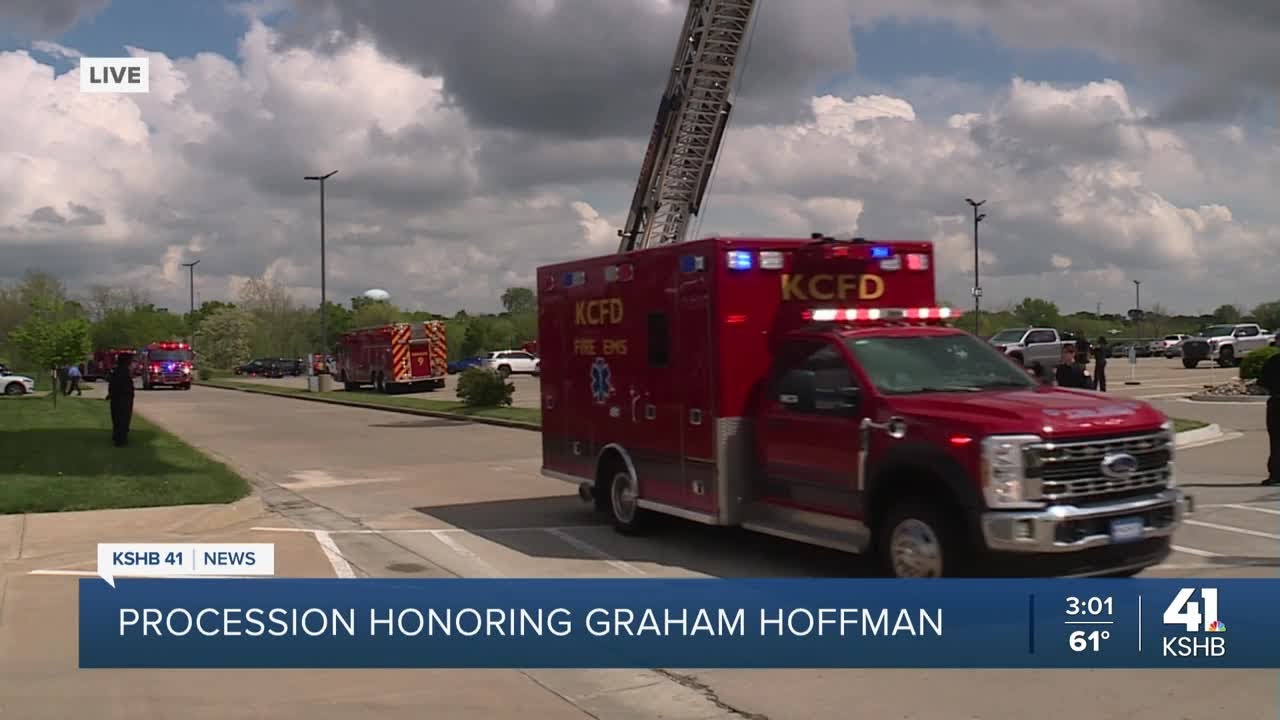 Procession begins for fallen KCFD firefighter paramedic Graham Hoffman ...